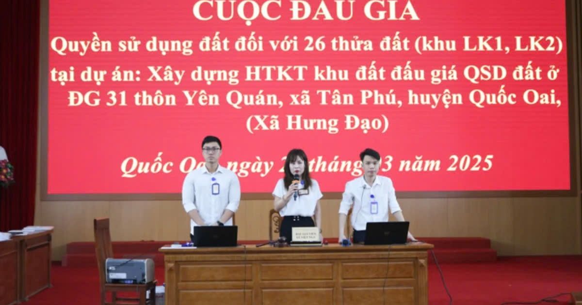 Đất Quốc Oai lập đỉnh giá đấu giá! lô cao nhất chạm 104 triệu/m²
